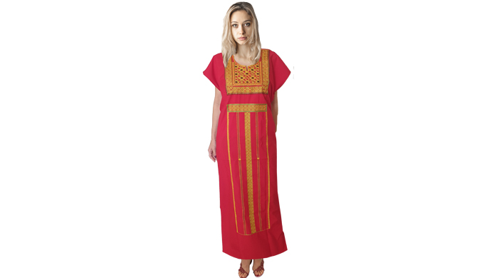Egyptian Traditional Clothing | Red Traditional Dress (Galabeya)