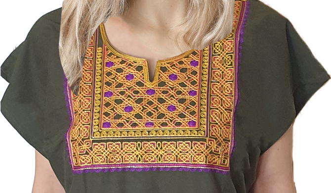 Egyptian Traditional Clothing | Dark Olive Green Galabeya Dress